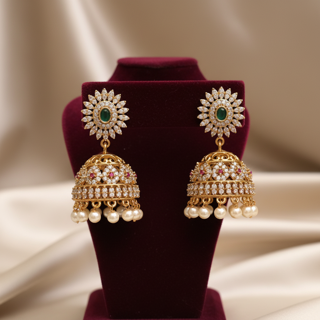 Anvika Pearl Drop Jhumka – feminecart